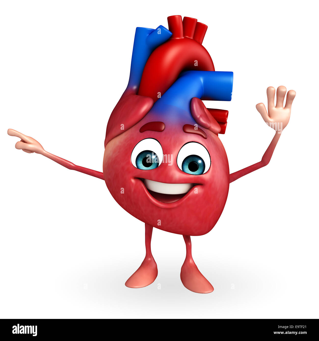 Cartoon character heart pointing Cut Out Stock Images & Pictures - Alamy