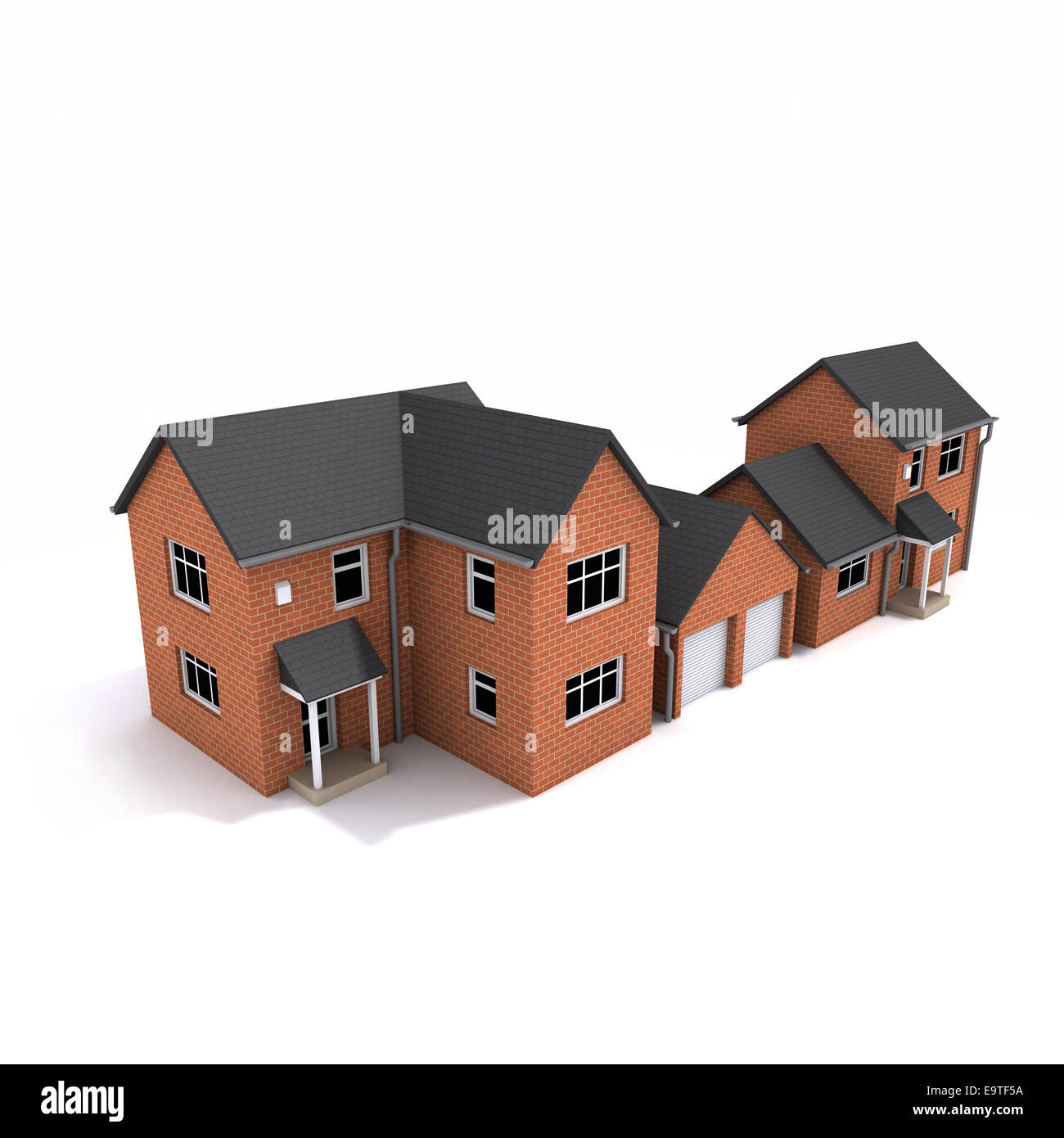 3d render of a house with garage Stock Photo - Alamy