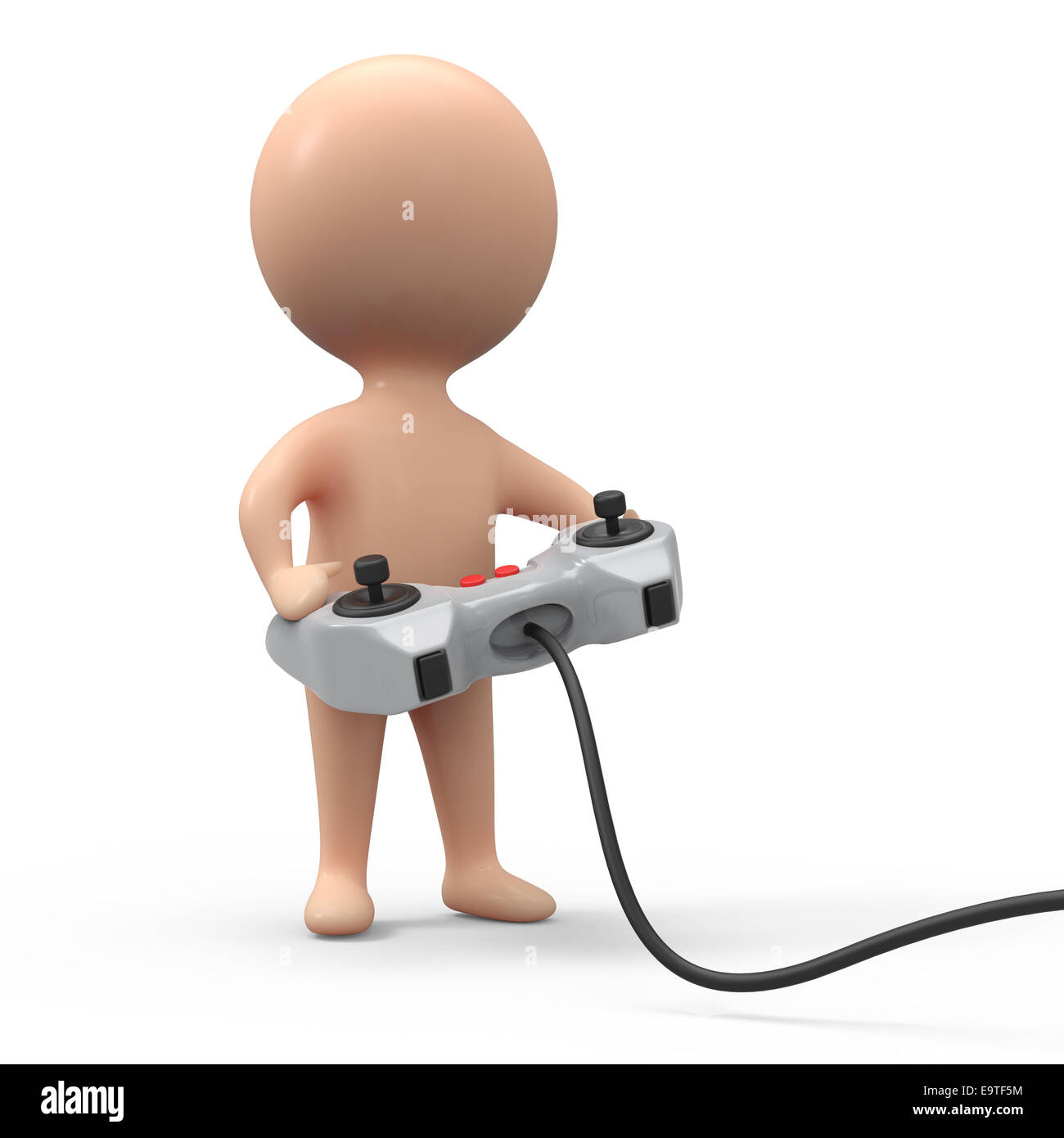 3d render of a little person playing a videogame Stock Photo - Alamy