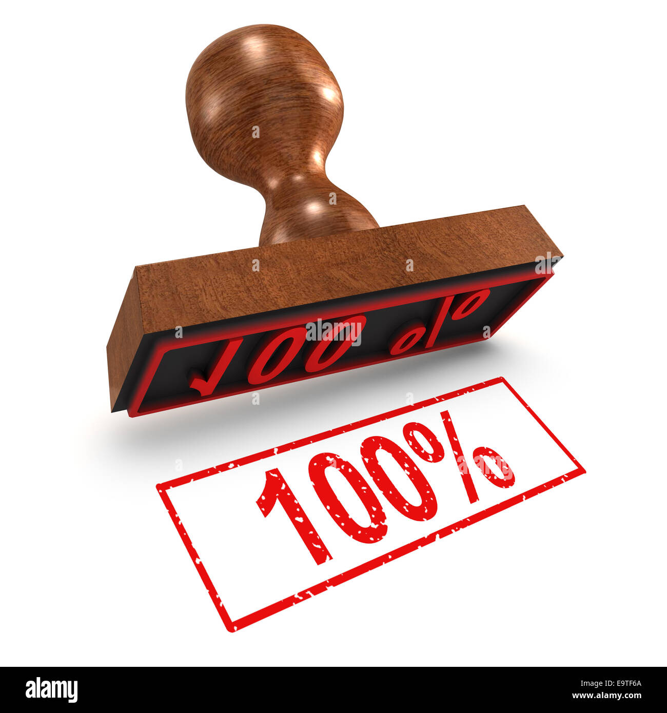 3d render of a 100 percent rubber stamp Stock Photo - Alamy