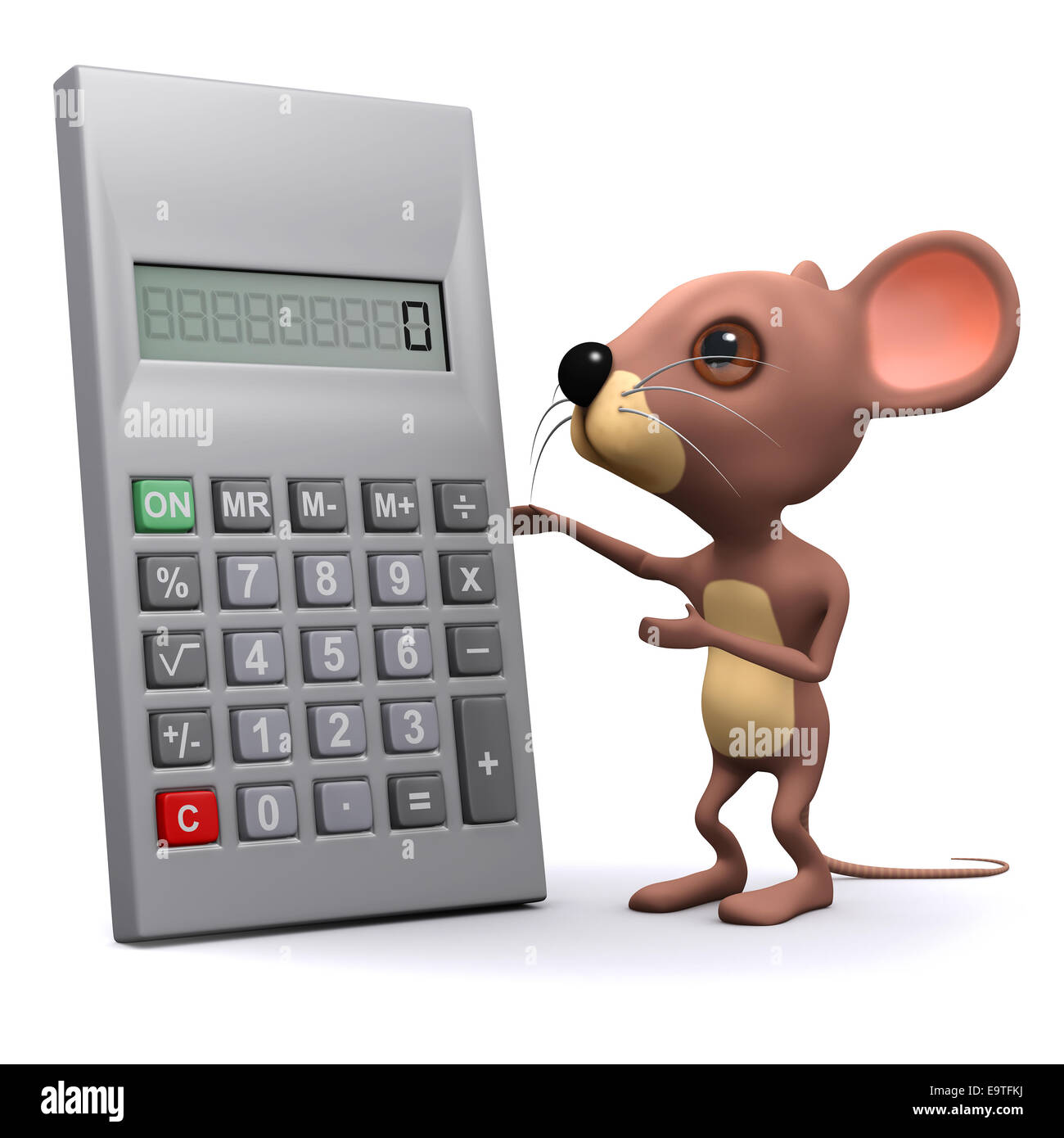 3d render of a mouse with a calculator Stock Photo - Alamy