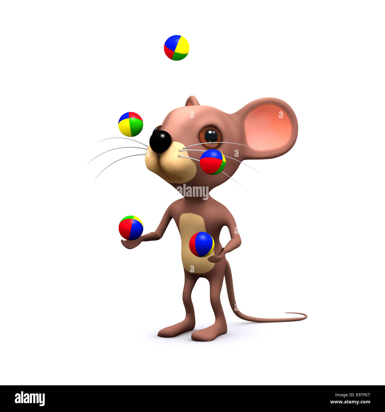 3d render of a mouse juggling colored balls Stock Photo - Alamy
