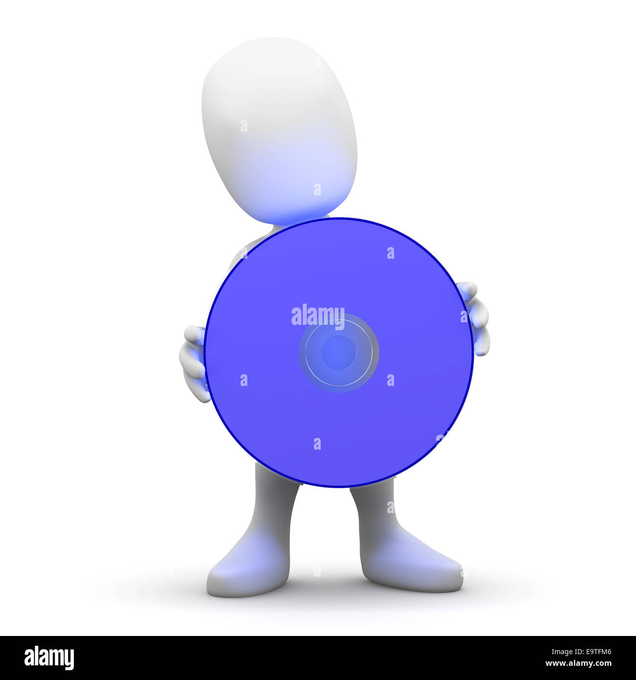 3d render of a little person holding a dvd Stock Photo - Alamy