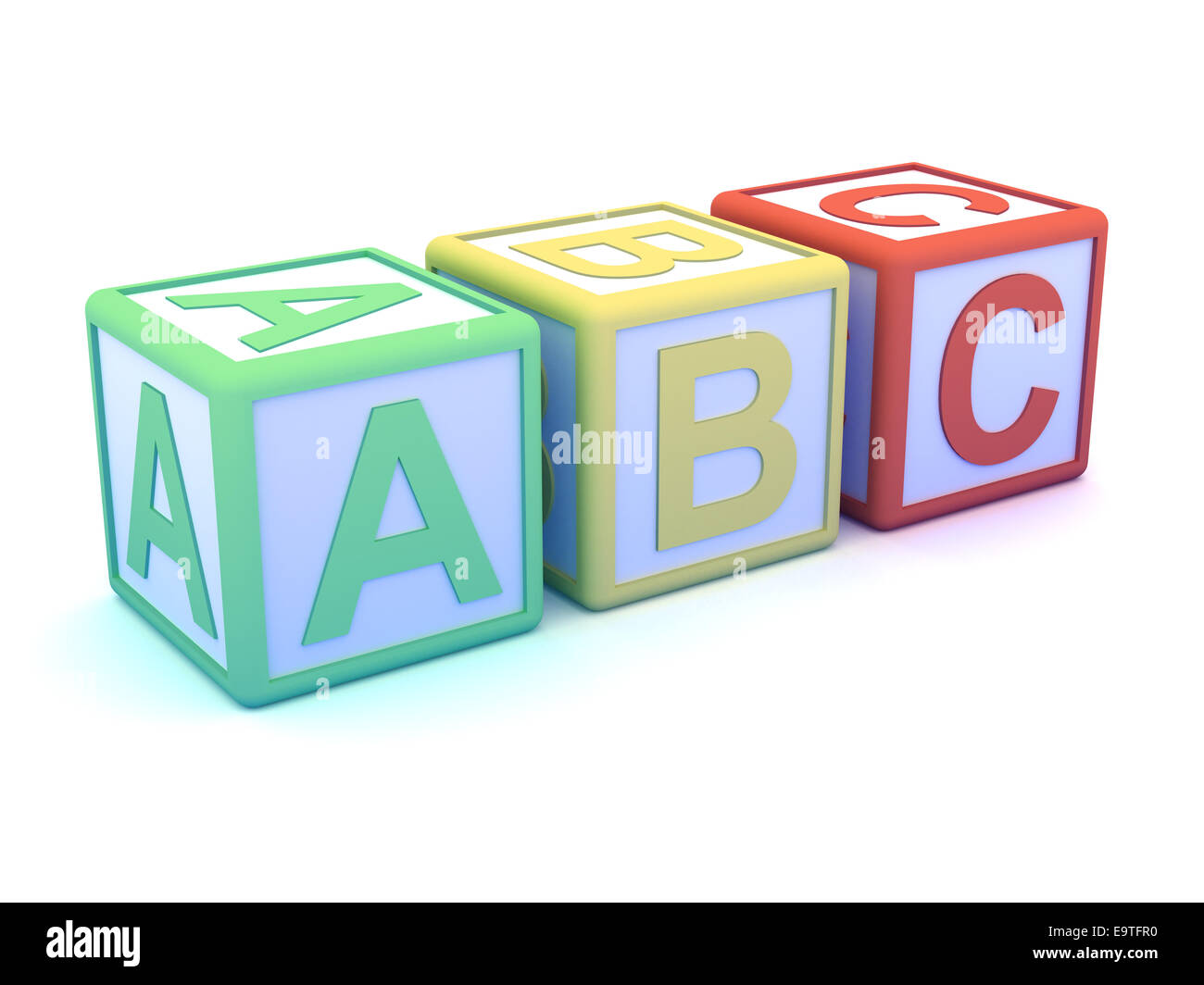 3d render of a row of alphabet wooden blocks Stock Photo - Alamy