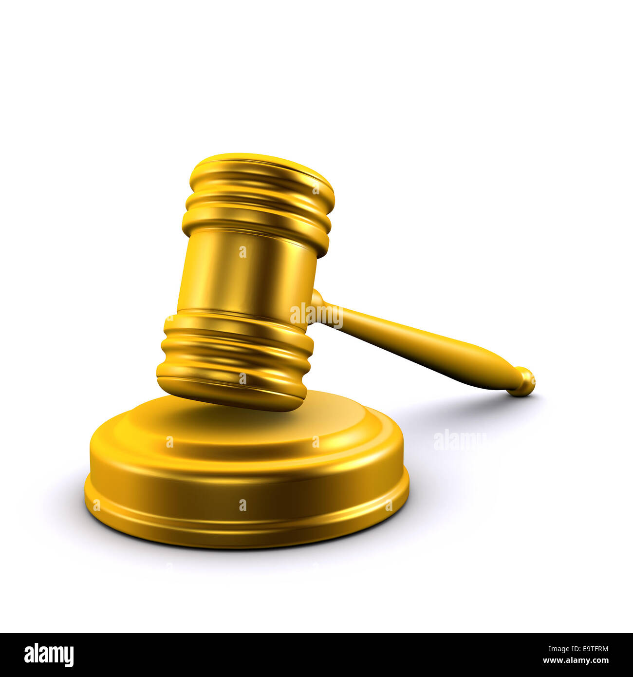 3d render of a golden auction gavel Stock Photo - Alamy