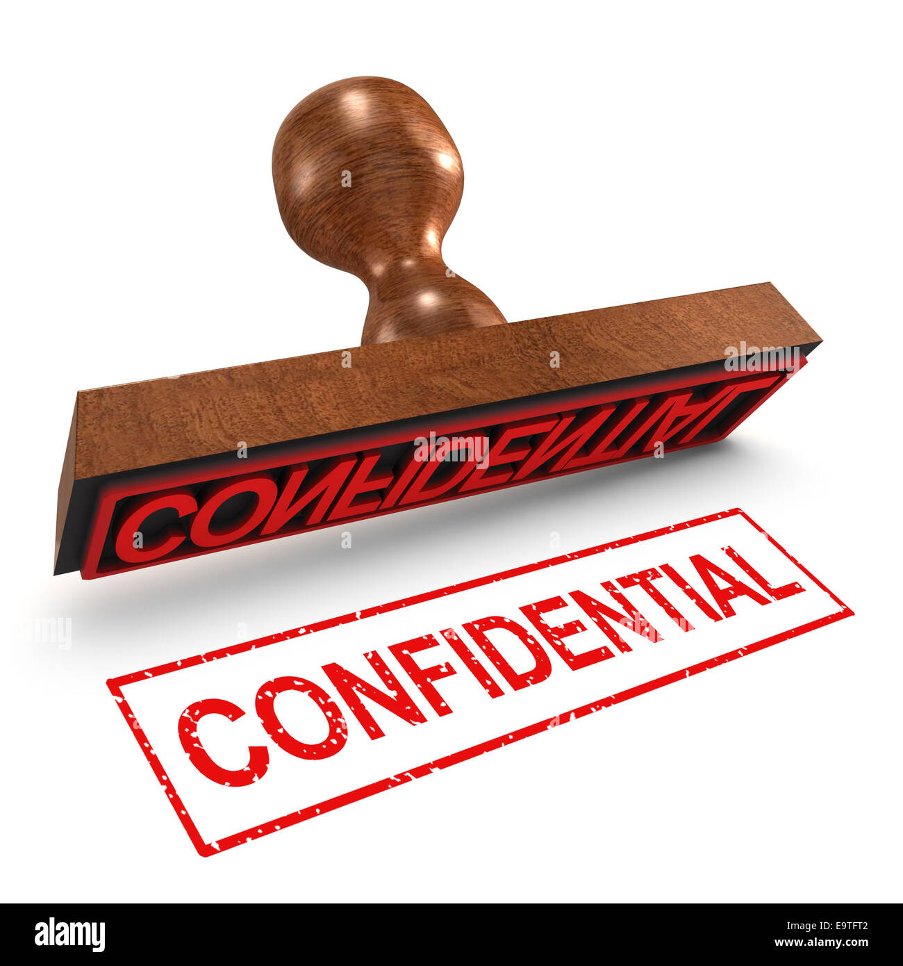 3d render of a rubber stamp, Confidential Stock Photo - Alamy