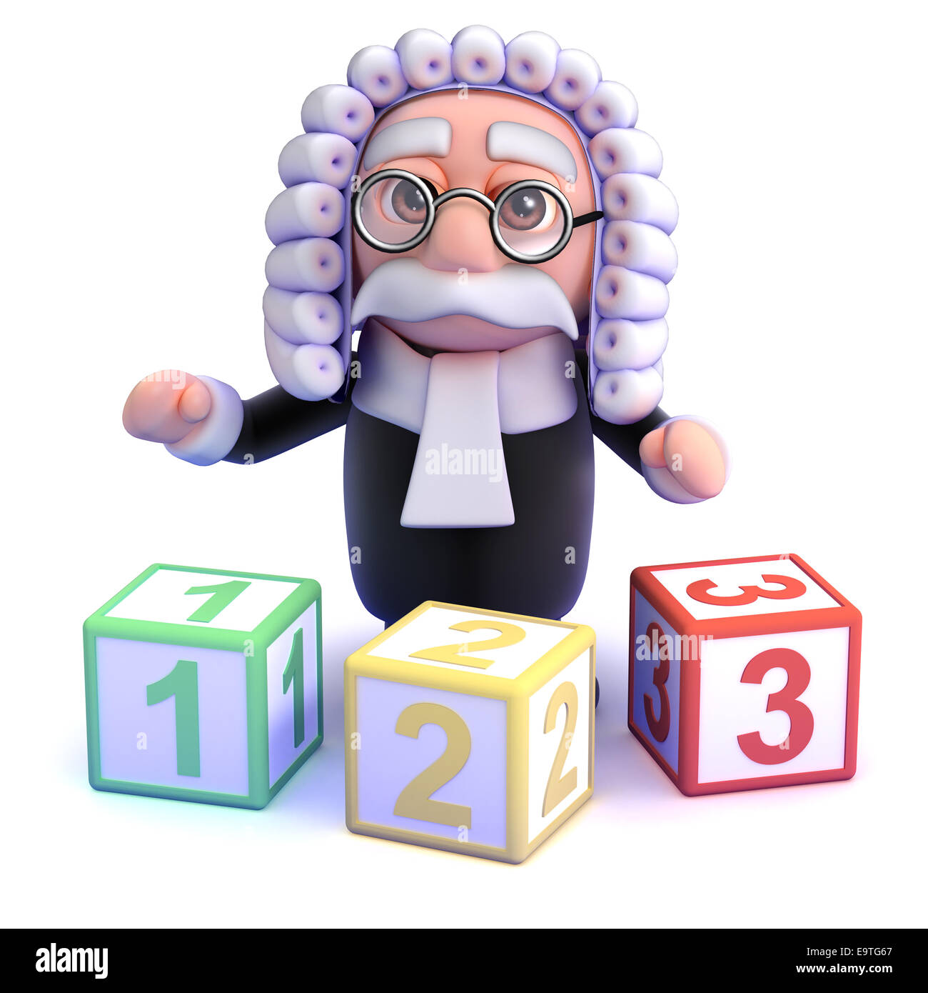 3d render of a judge with counting blocks Stock Photo - Alamy