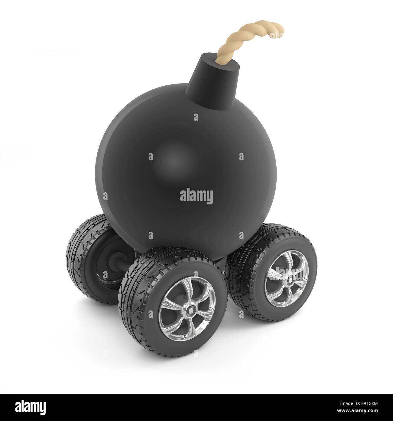 3d render of a bomb on wheels Stock Photo - Alamy