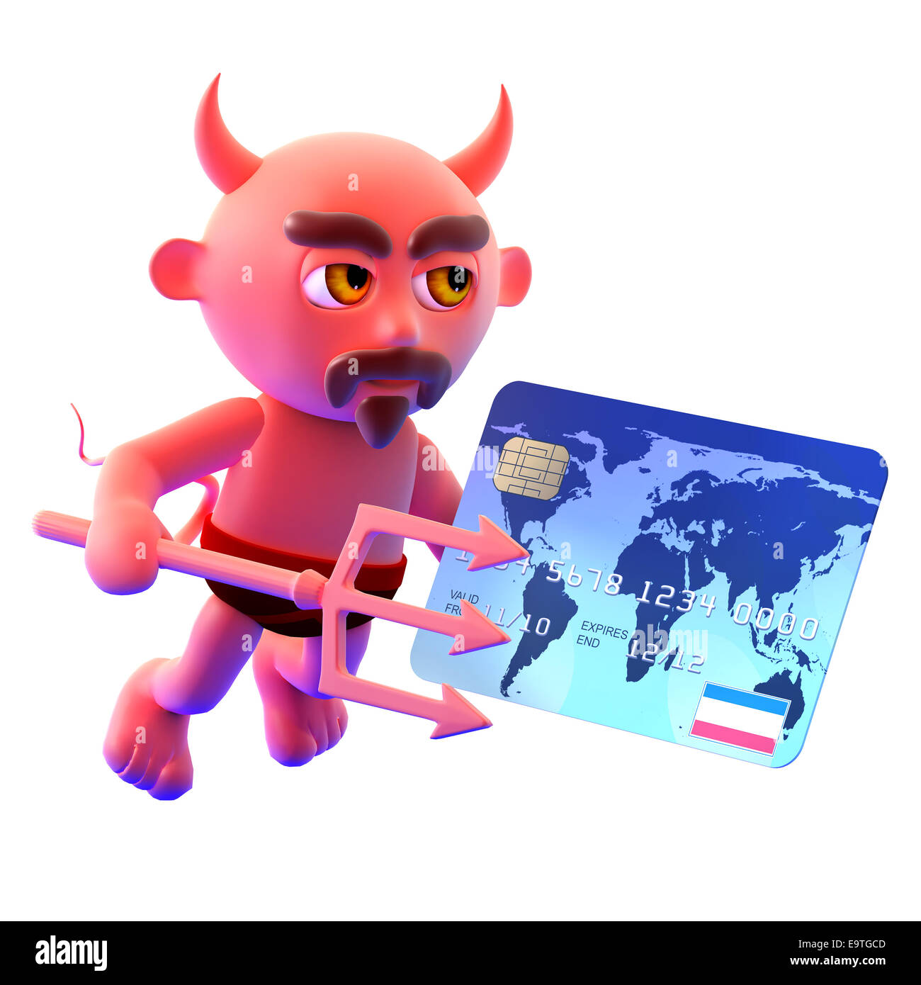3d render of the devil paying with a credit card Stock Photo - Alamy