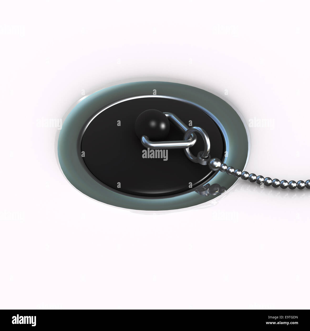 3d render of a plughole with a plug in it Stock Photo - Alamy