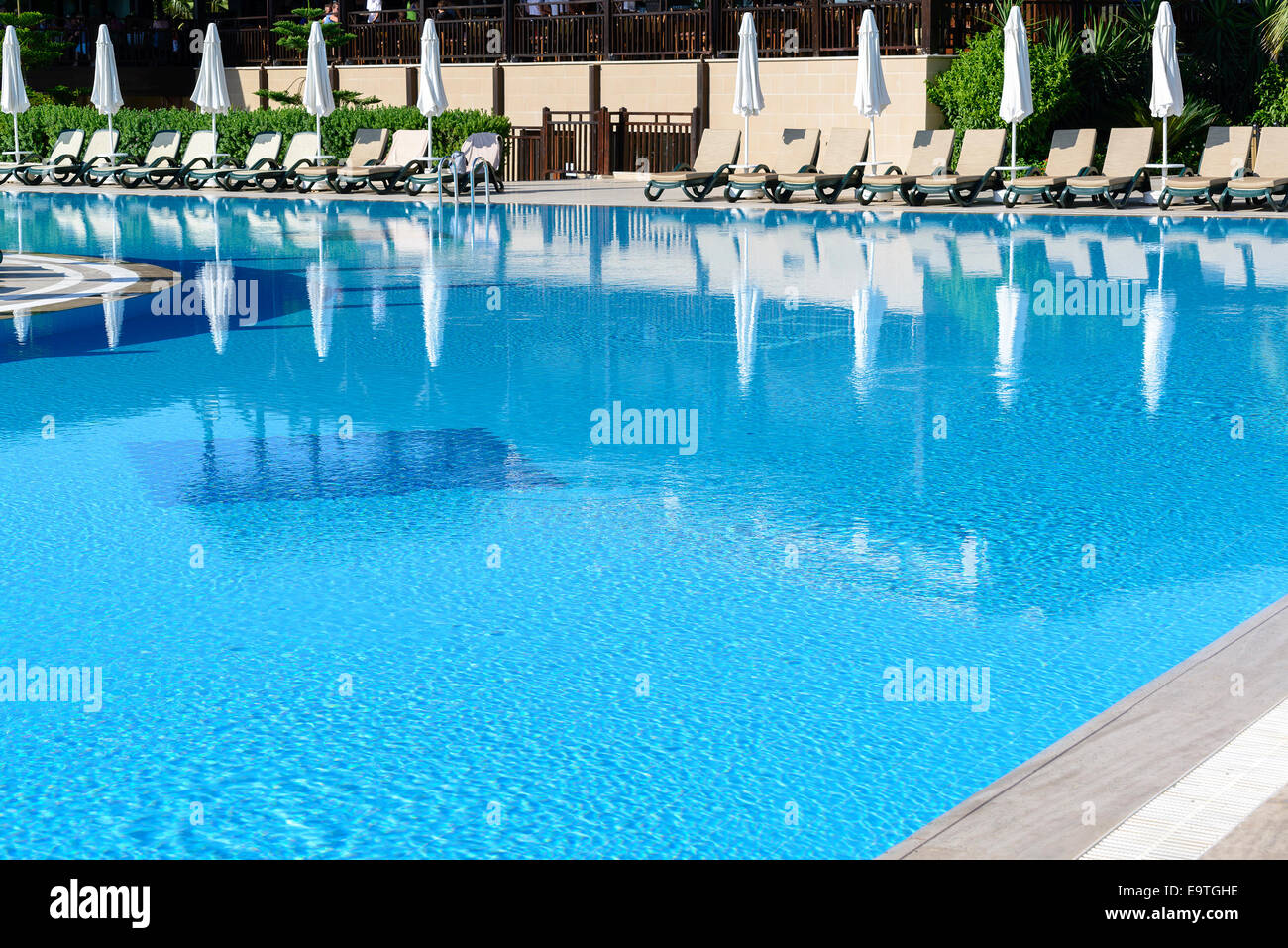 beautiful swimming pool in the tropical hotel Stock Photo - Alamy