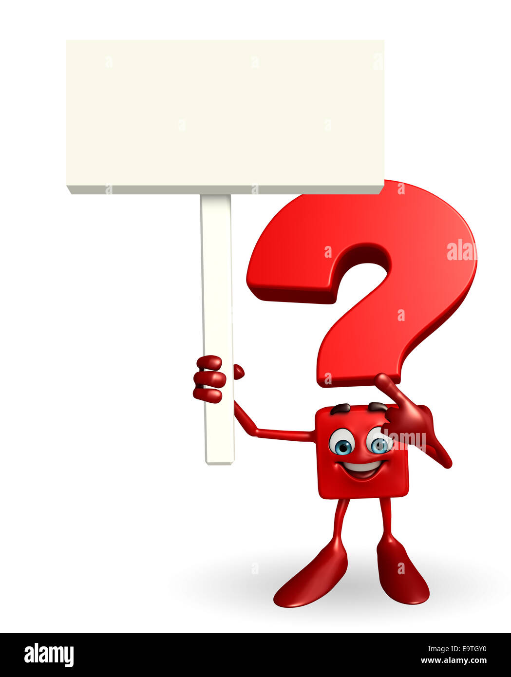 Cartoon Character of Question Mark with sign Stock Photo - Alamy