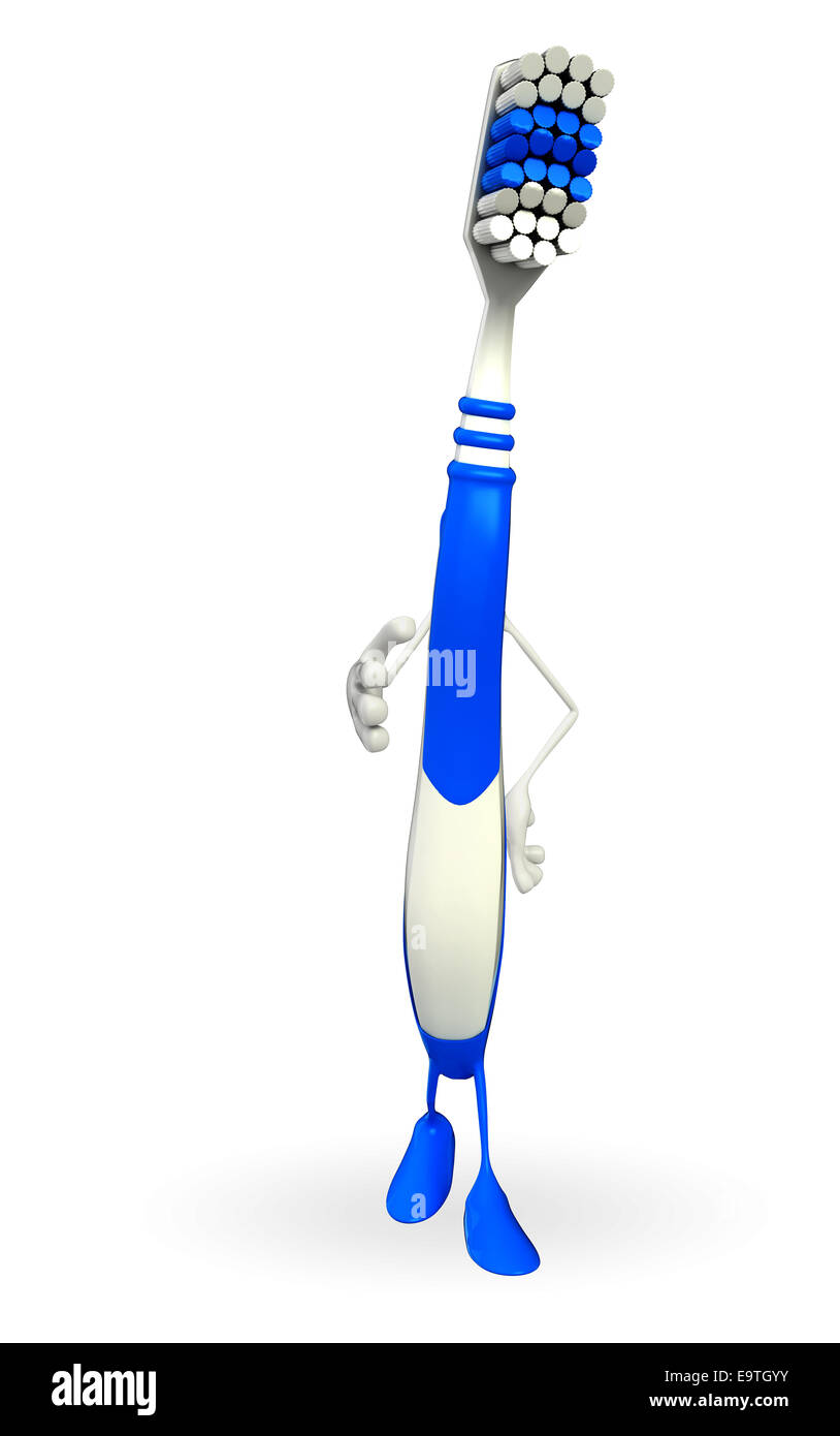 Cartoon Character of toothbrush with shake hand Stock Photo - Alamy