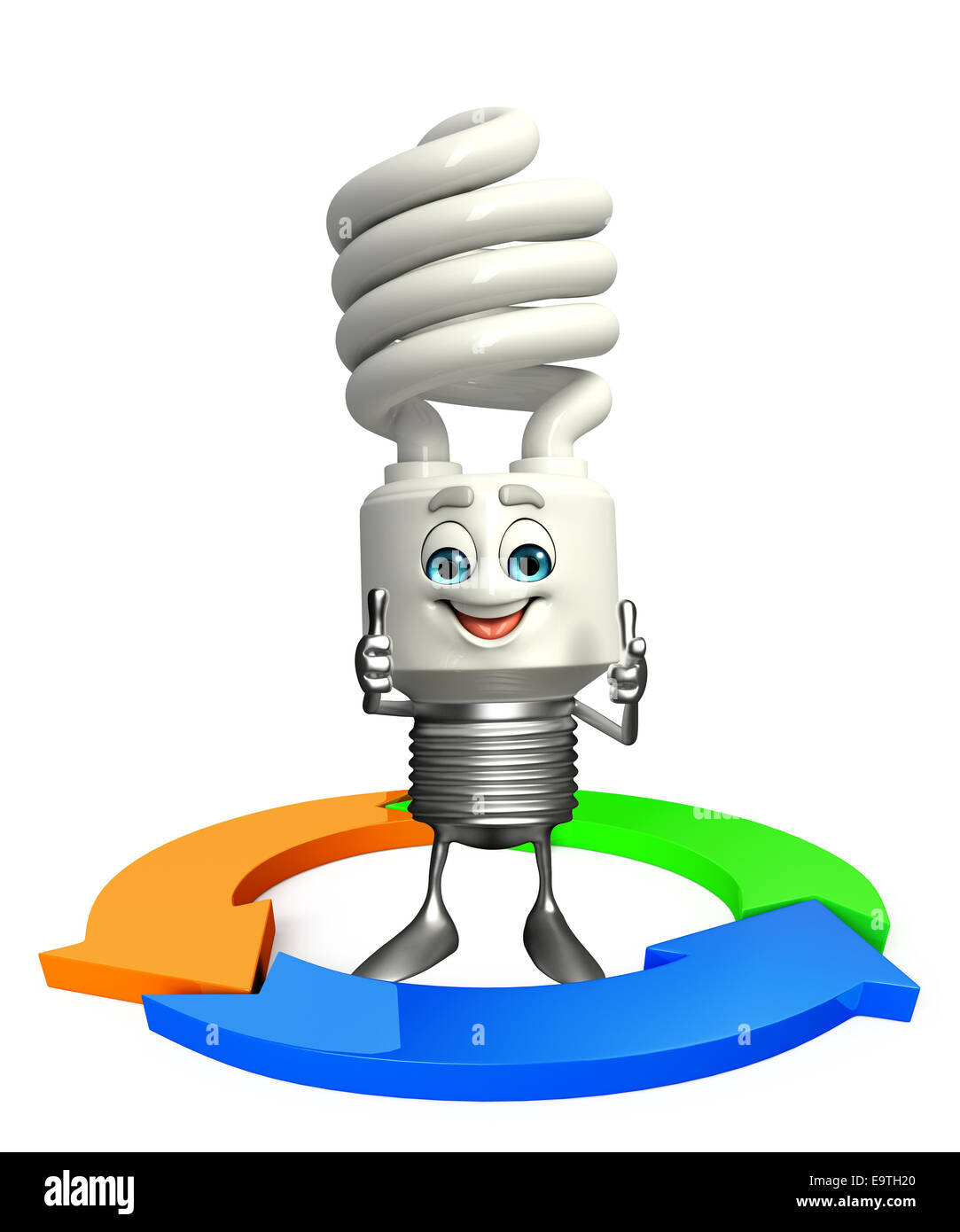 Cartoon Character of CFL with arrow Stock Photo - Alamy