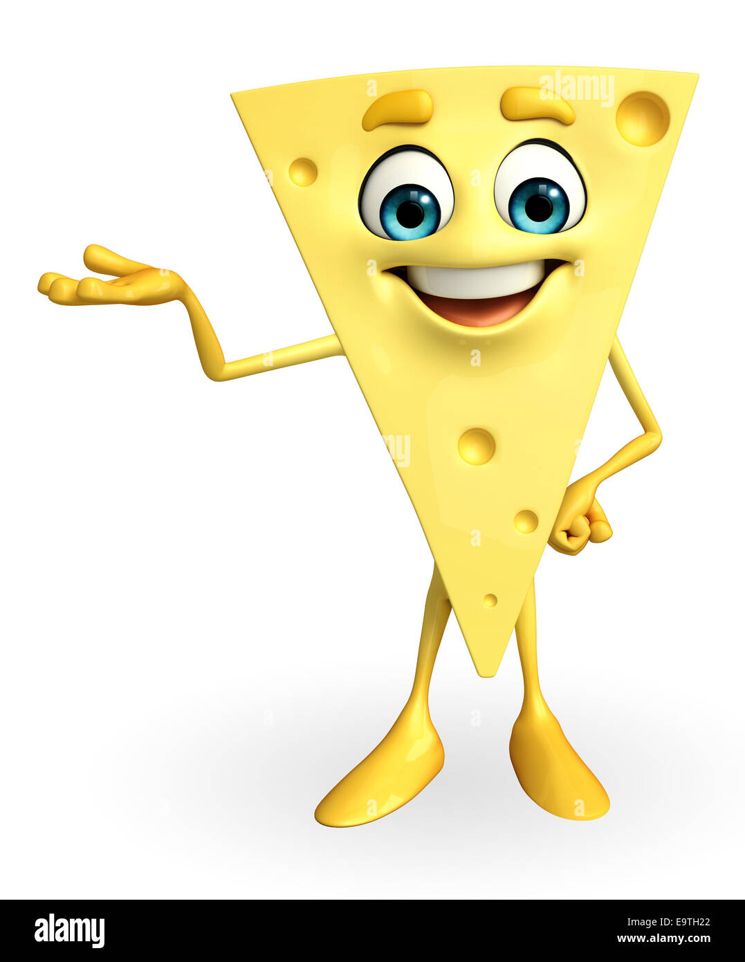 Cartoon Character of Cheese with holding pose Stock Photo - Alamy