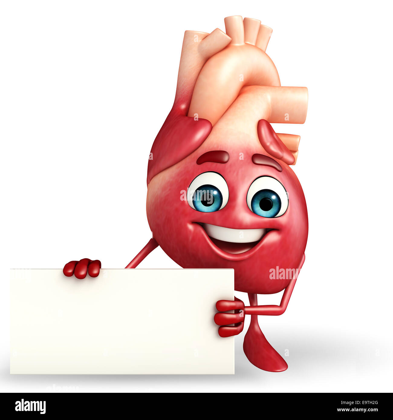 Cartoon Character of heart with sign Stock Photo - Alamy