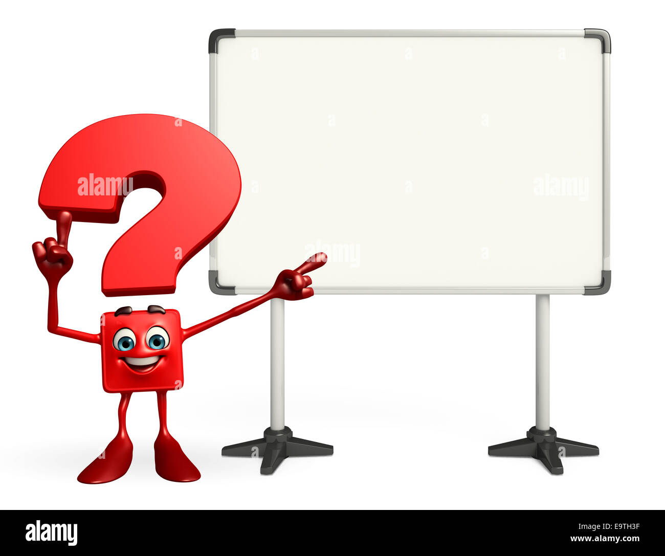 Cartoon Character of Question Mark with Display board Stock Photo - Alamy