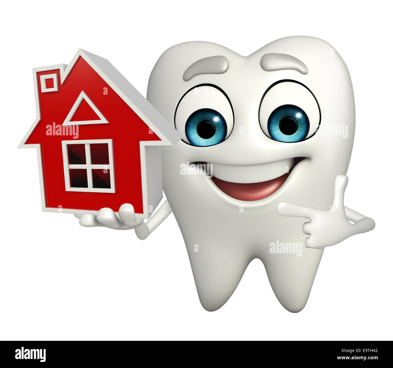 Cartoon character of teeth with home Stock Photo - Alamy
