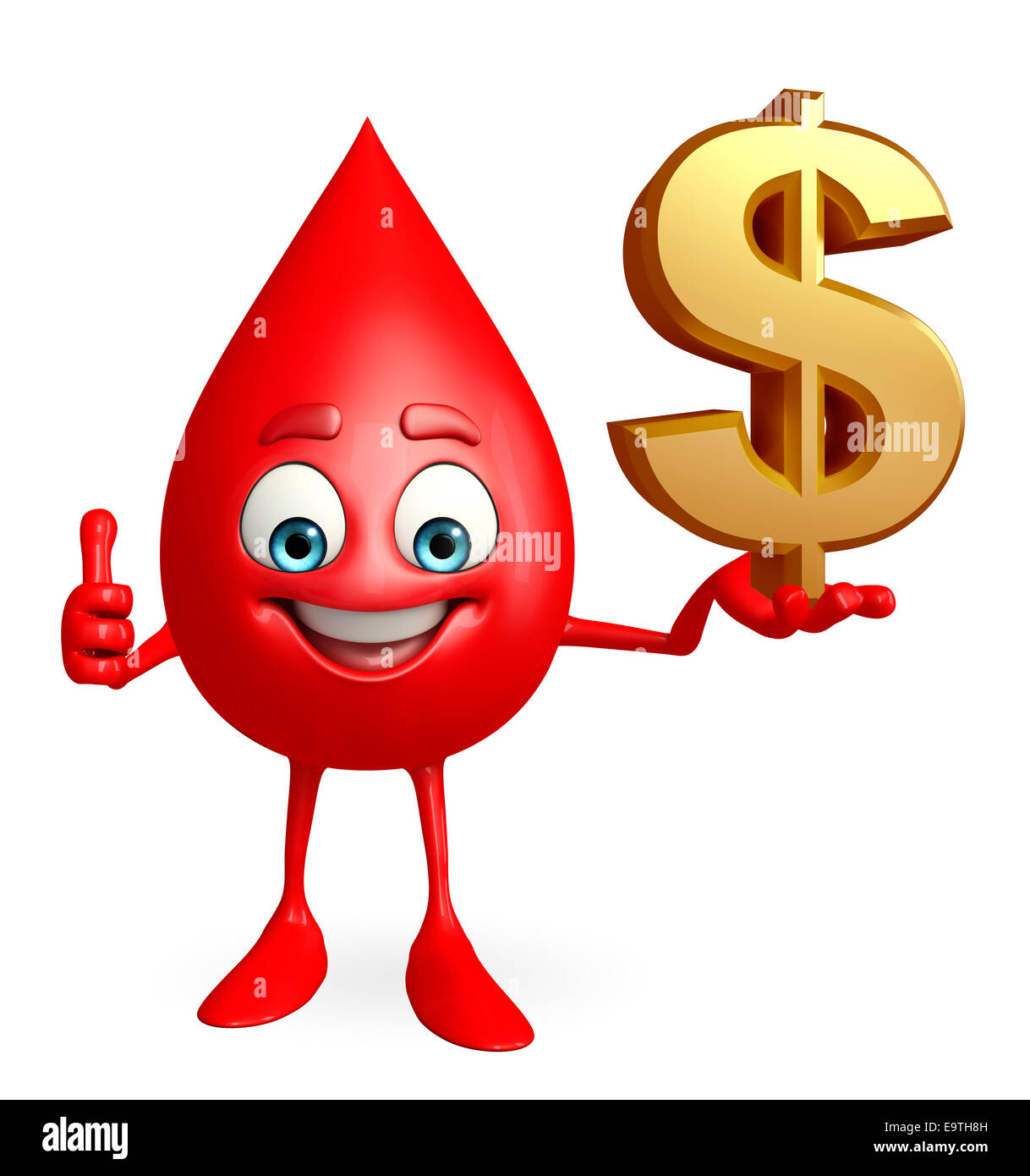 Cartoon Character of Blood Drop with dollar sign Stock Photo - Alamy