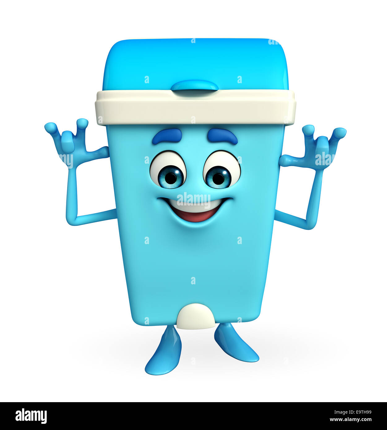 Cartoon Character of Dustbin with teasing pose Stock Photo - Alamy