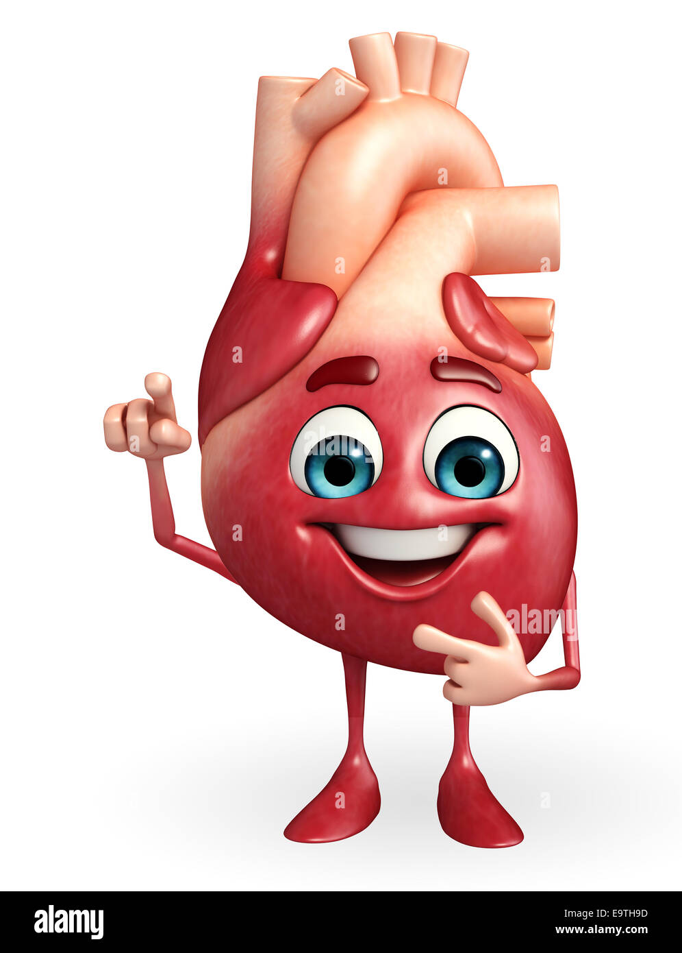 Cartoon Character of heart with pointing Stock Photo - Alamy