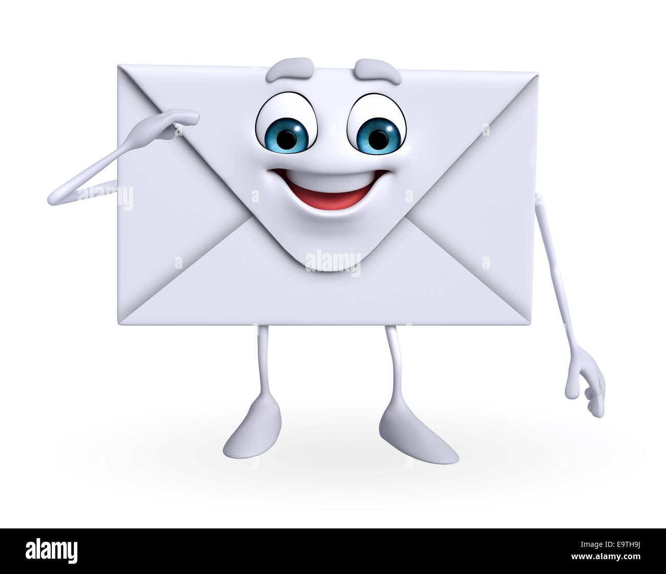 Cartoon Character of mail is Salute Stock Photo - Alamy