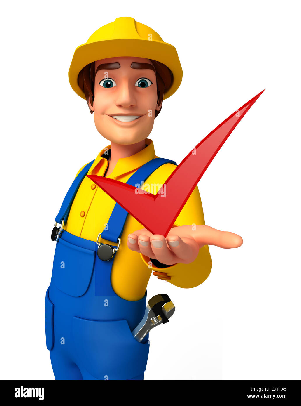 Illustration of young mechanic with right sign Stock Photo - Alamy Illustration of young mechanic with right sign Stock Photo - Alamy