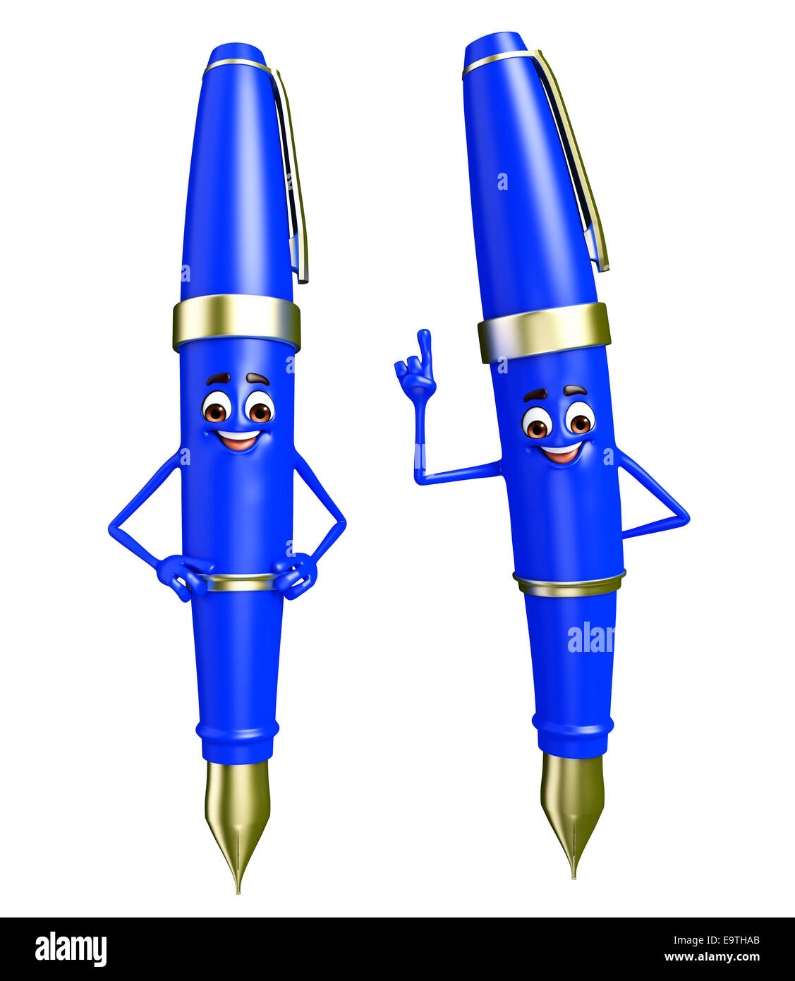 Cartoon Chatacter of Pen with happy pose Stock Photo - Alamy
