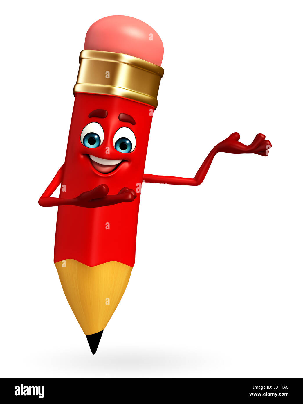Cartoon Character of pencil is presenting Stock Photo - Alamy