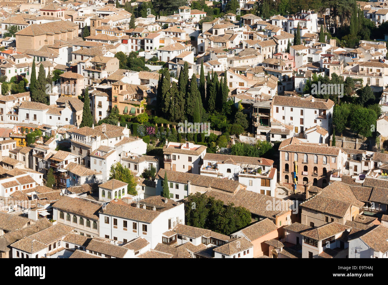 Detail of the Albaizin neighborhood, seen from Alhambra, Granada ...