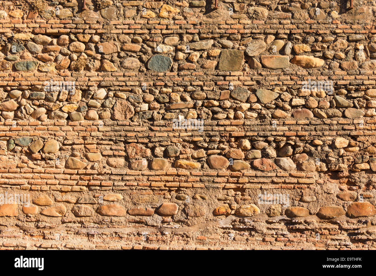 Stones and bricks wall, Alhambra, Granada, Andalusia, Spain Stock Photo ...