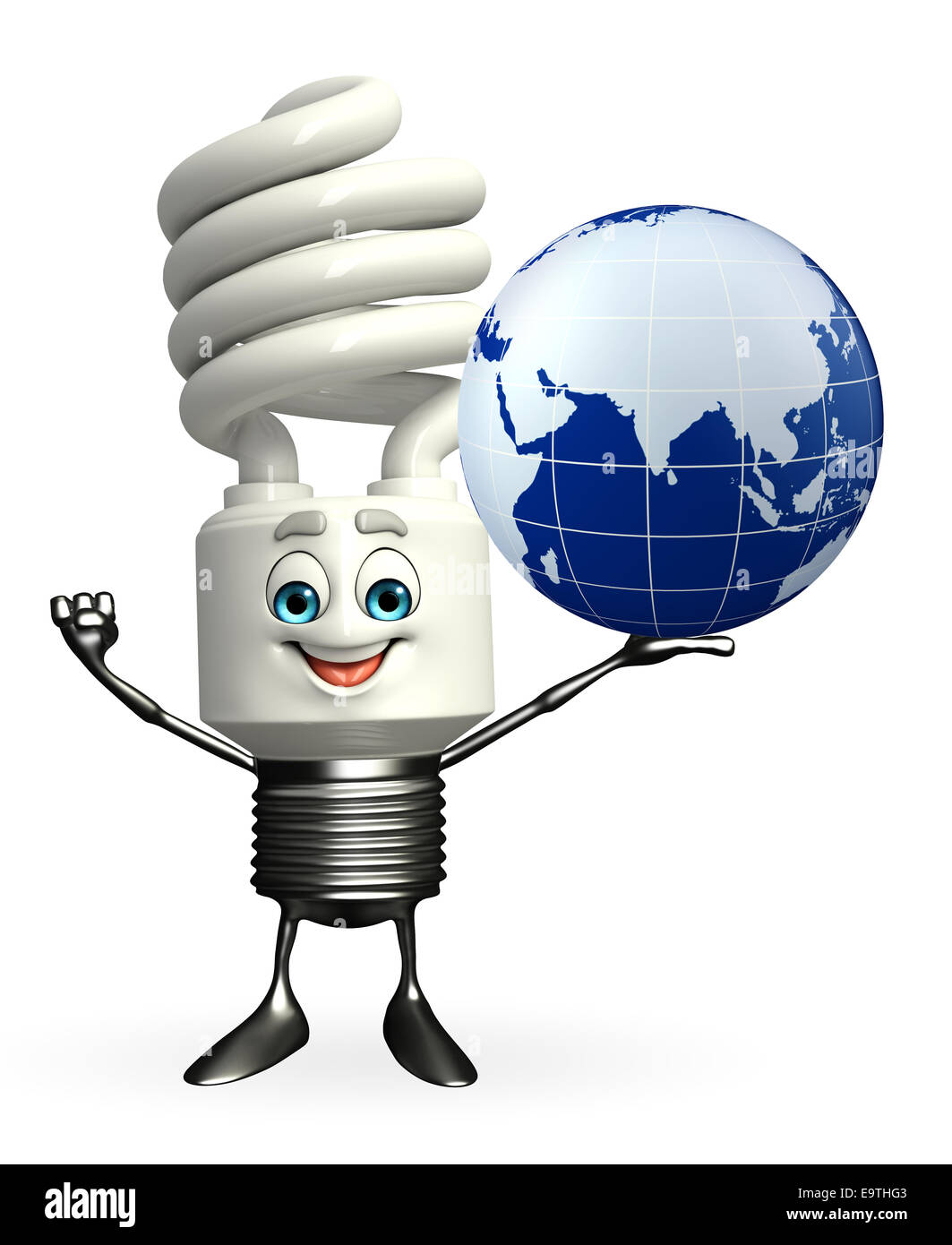 Cartoon Character of CAL with globe Stock Photo - Alamy