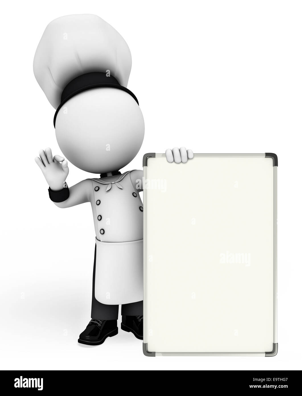 Illustration of white character as a chef with display board Stock ...