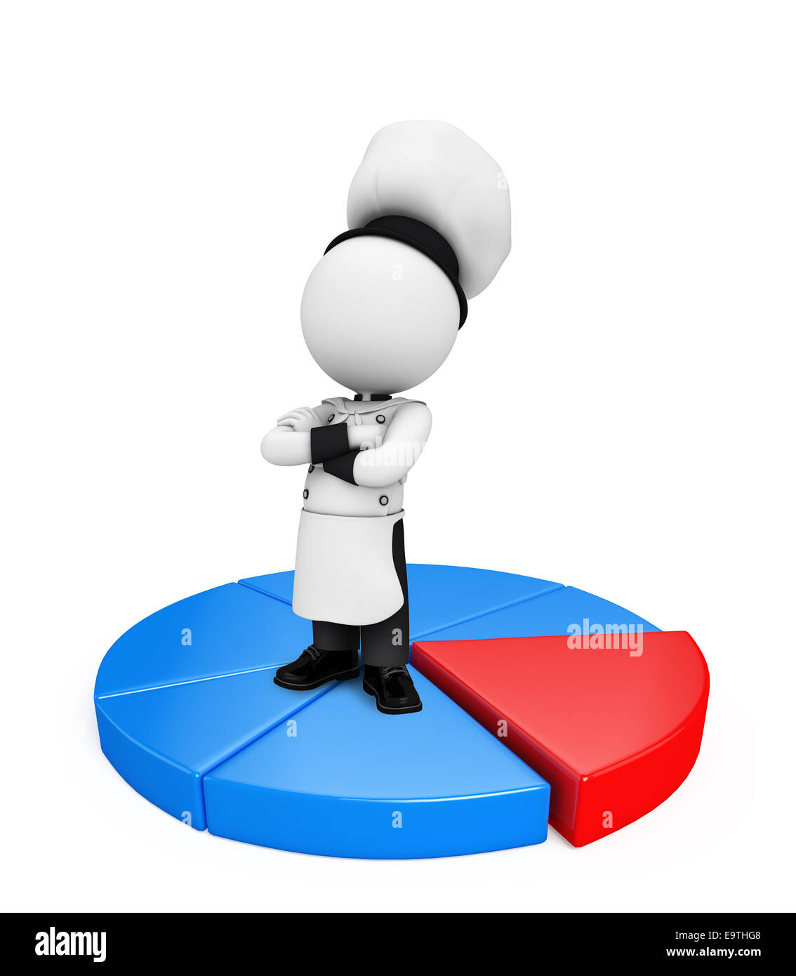 Illustration of white character as a chef with business graph Stock ...