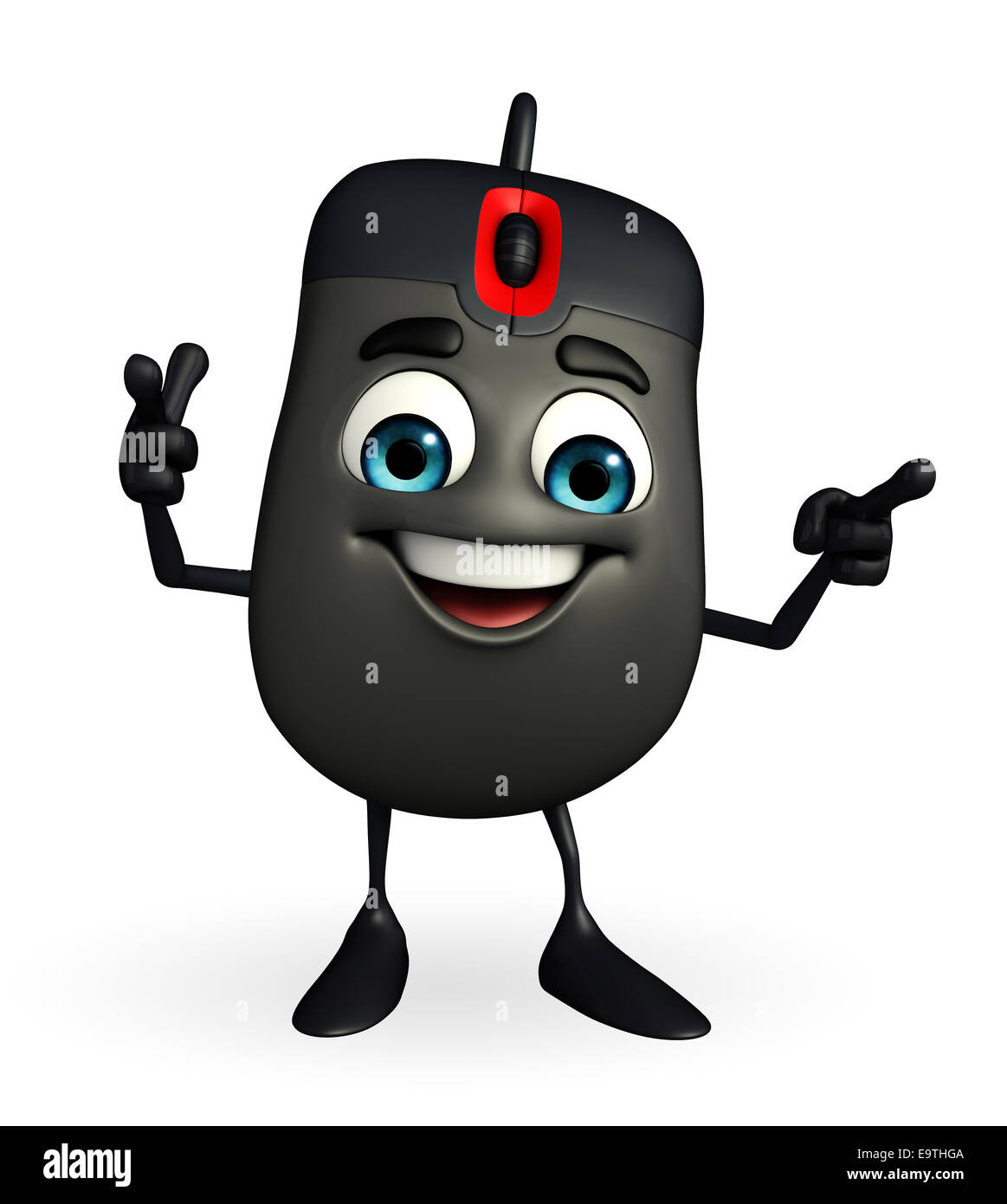 Cartoon Character of Computer Mouse is pointing Stock Photo - Alamy