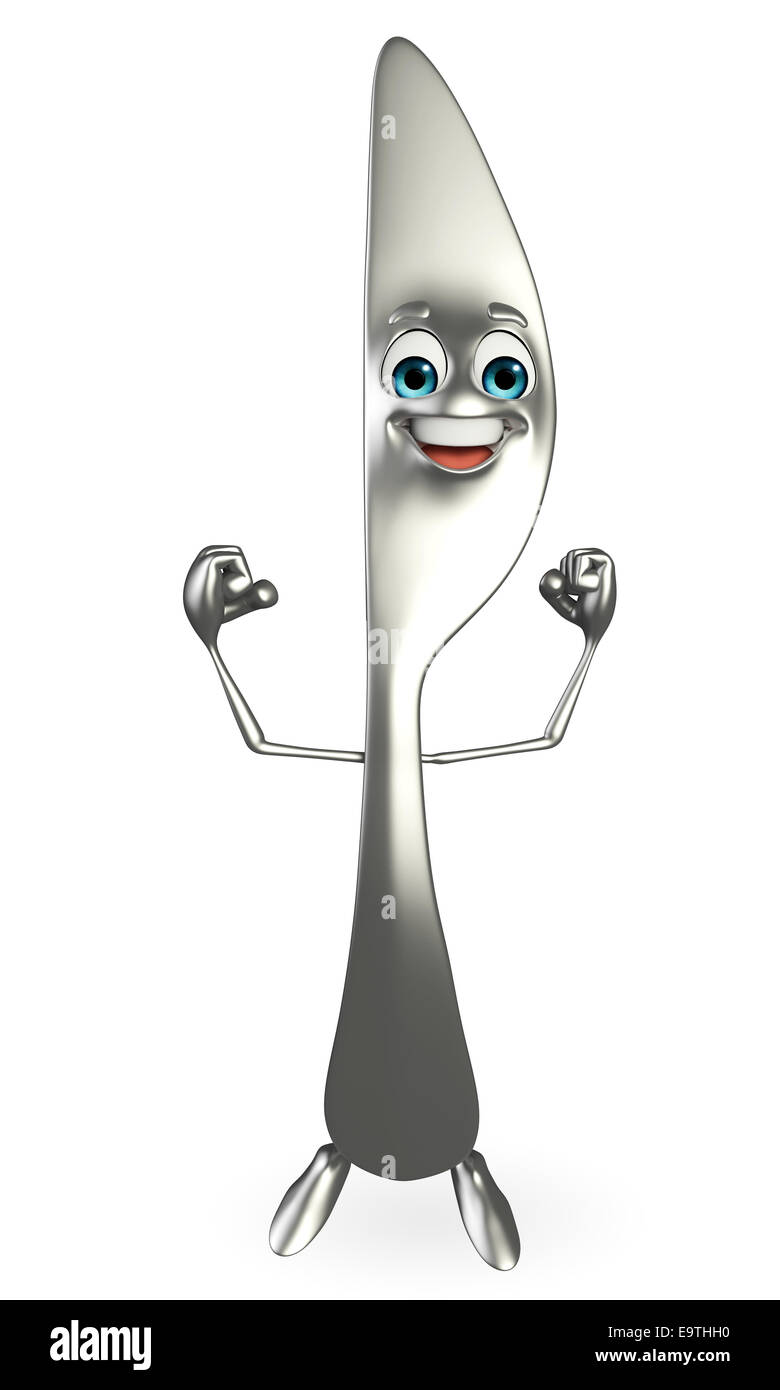 Cartoon character of knife is happy Stock Photo - Alamy