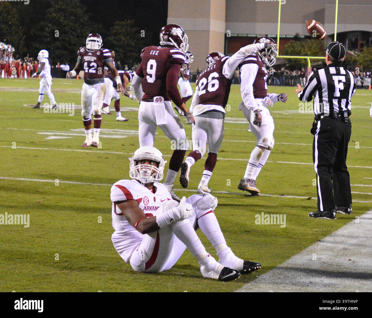 Starkville Mississippi, USA. 1st Nov, 2014. Arkansas Razorbacks wide ...