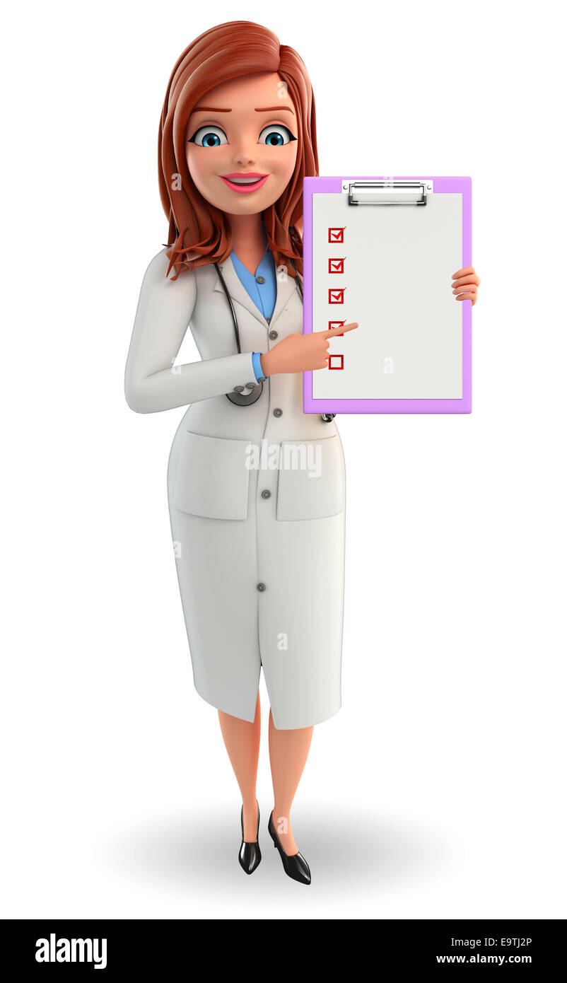 Illustration of Young Doctor with notepad Stock Photo - Alamy