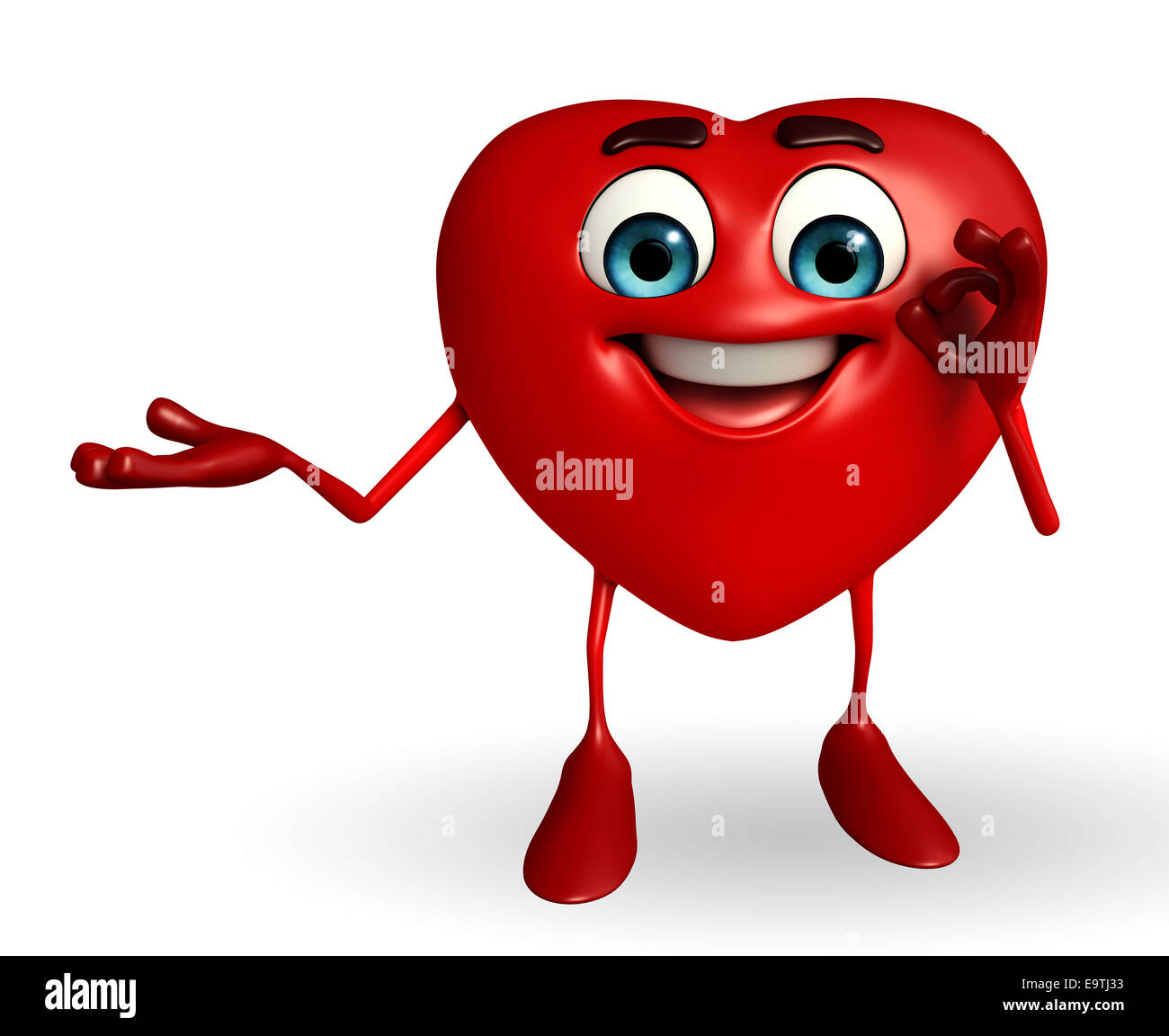 Cartoon Character of heart shape with best sign Stock Photo - Alamy