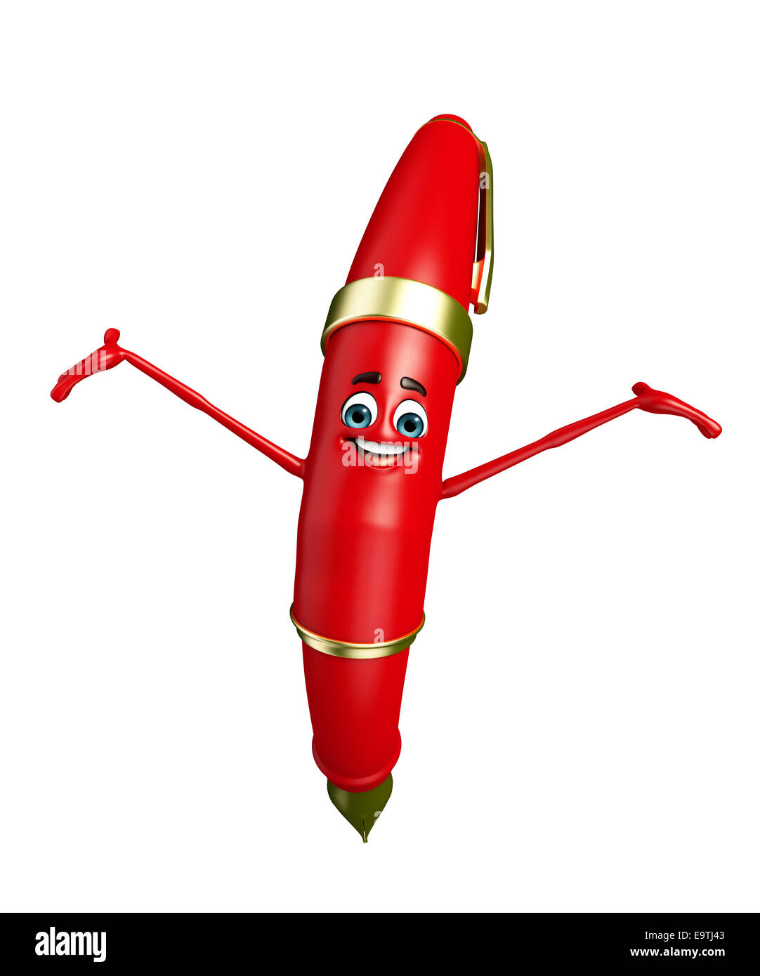 Cartoon Character of Pen with happy pose Stock Photo - Alamy