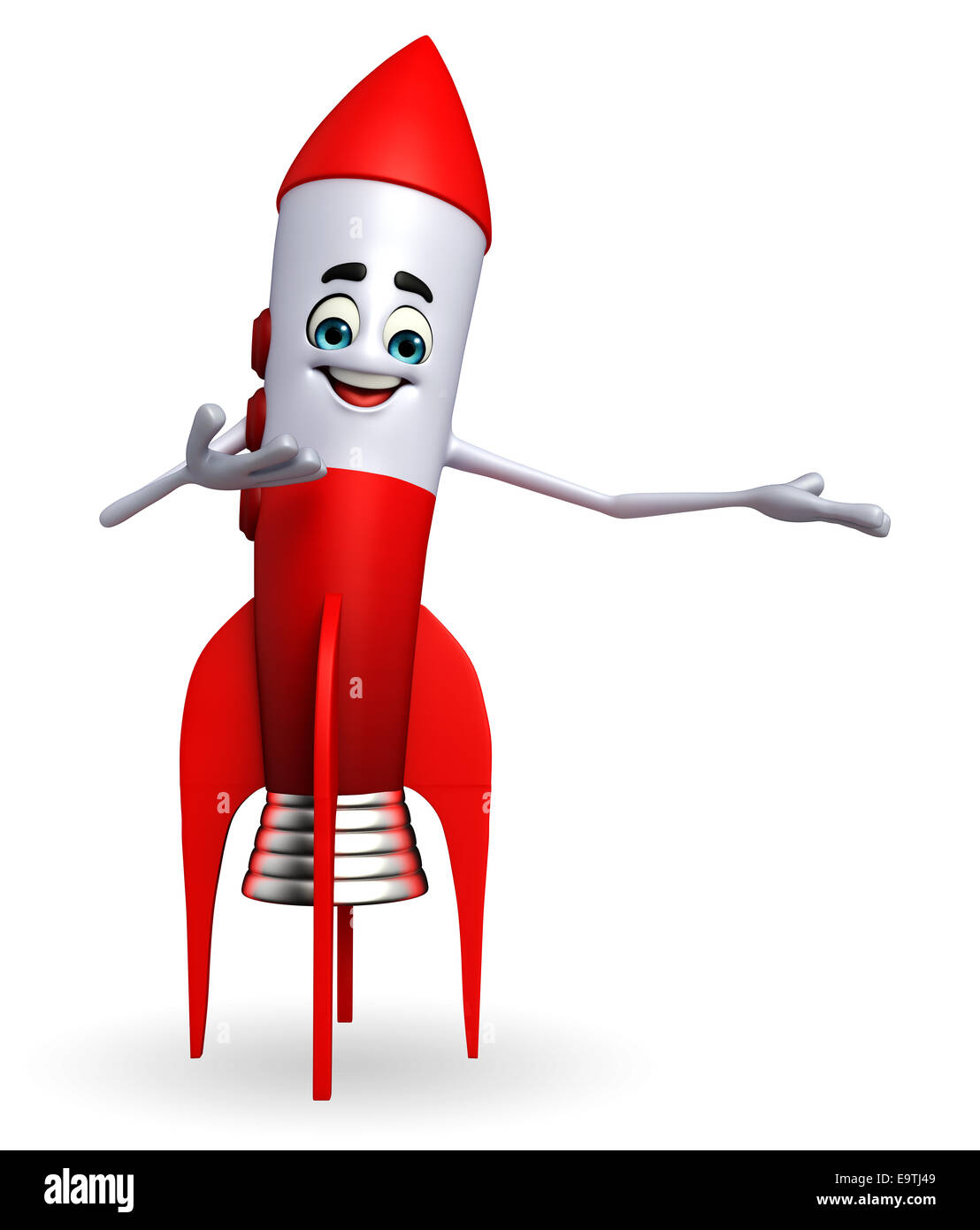 Cartoon character of rocket with happy pose Stock Photo - Alamy