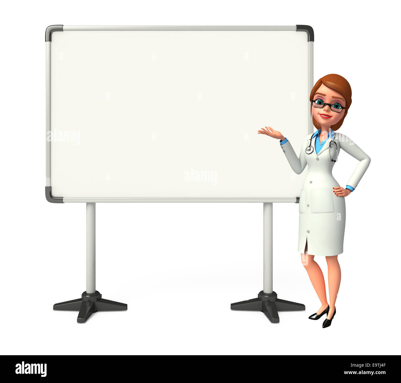 Illustration of young doctor with display board Stock Photo - Alamy