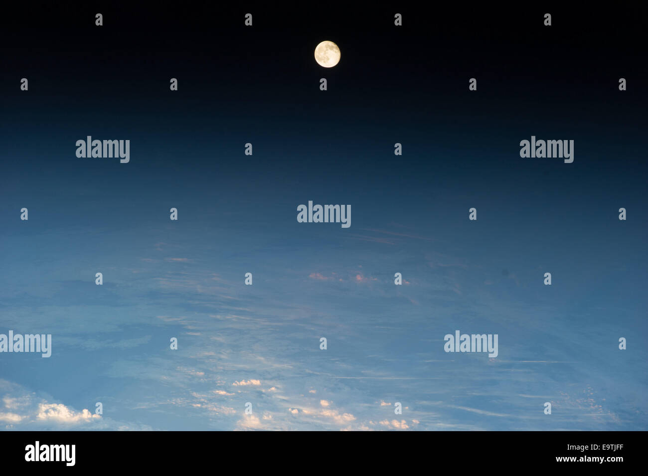 The waning gibbous moon rises over Eastern Europe, presenting a phase ...