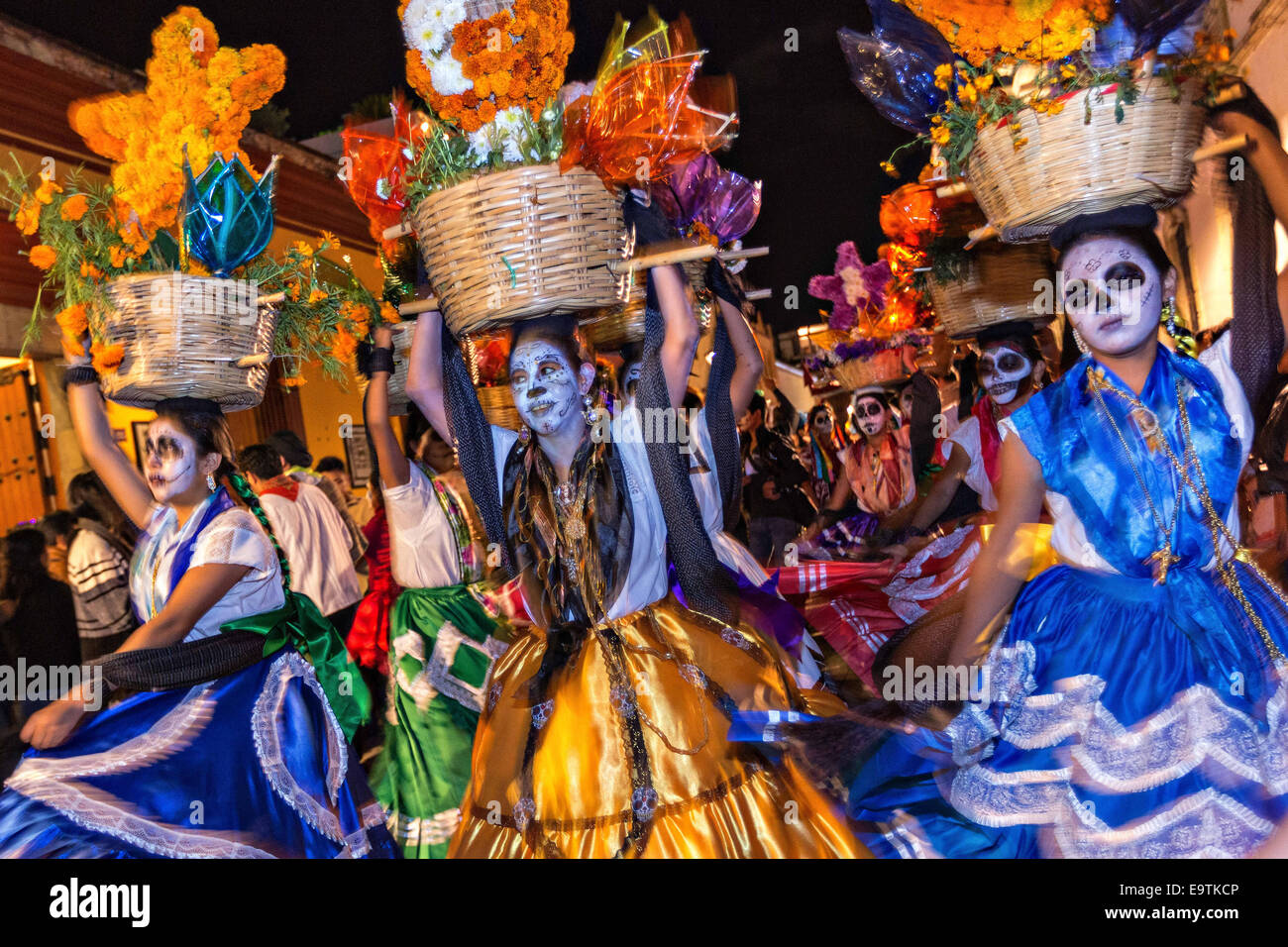 Oct. 31, 2014 - Oaxaca, Oaxaca, Mexico - Costumed dancers at a Comparsa ...