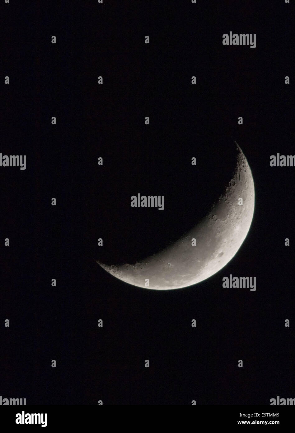 A crescent moon is seen over the skies of Turkey, captured in a ...