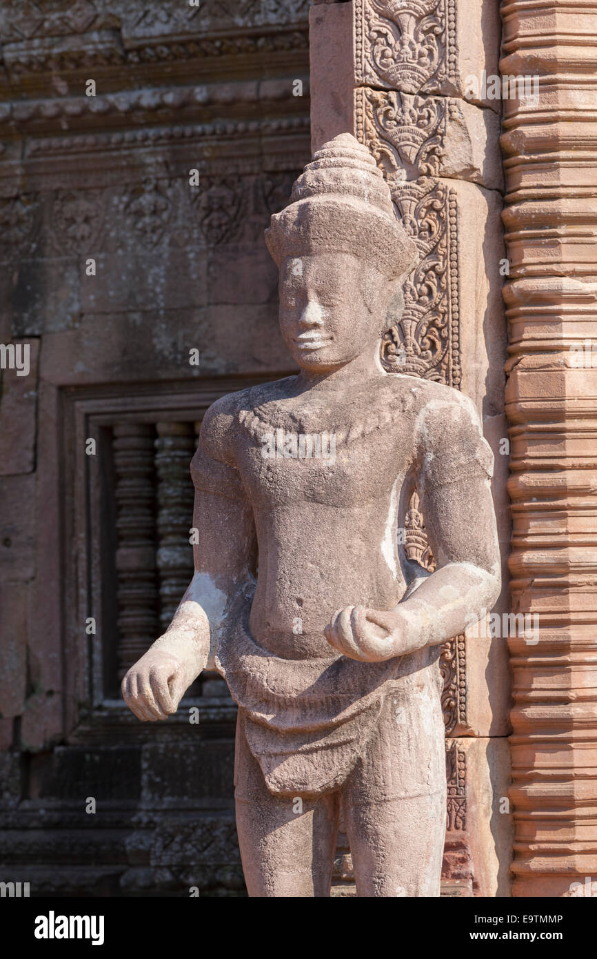Guardian statue known as Dvarapala at Prasat Hin Phanom Rung temple ...
