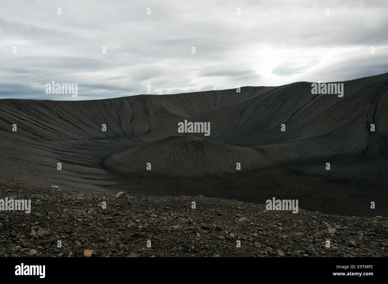 The caldera of Hverfjall volcano, Iceland Stock Photo - Alamy