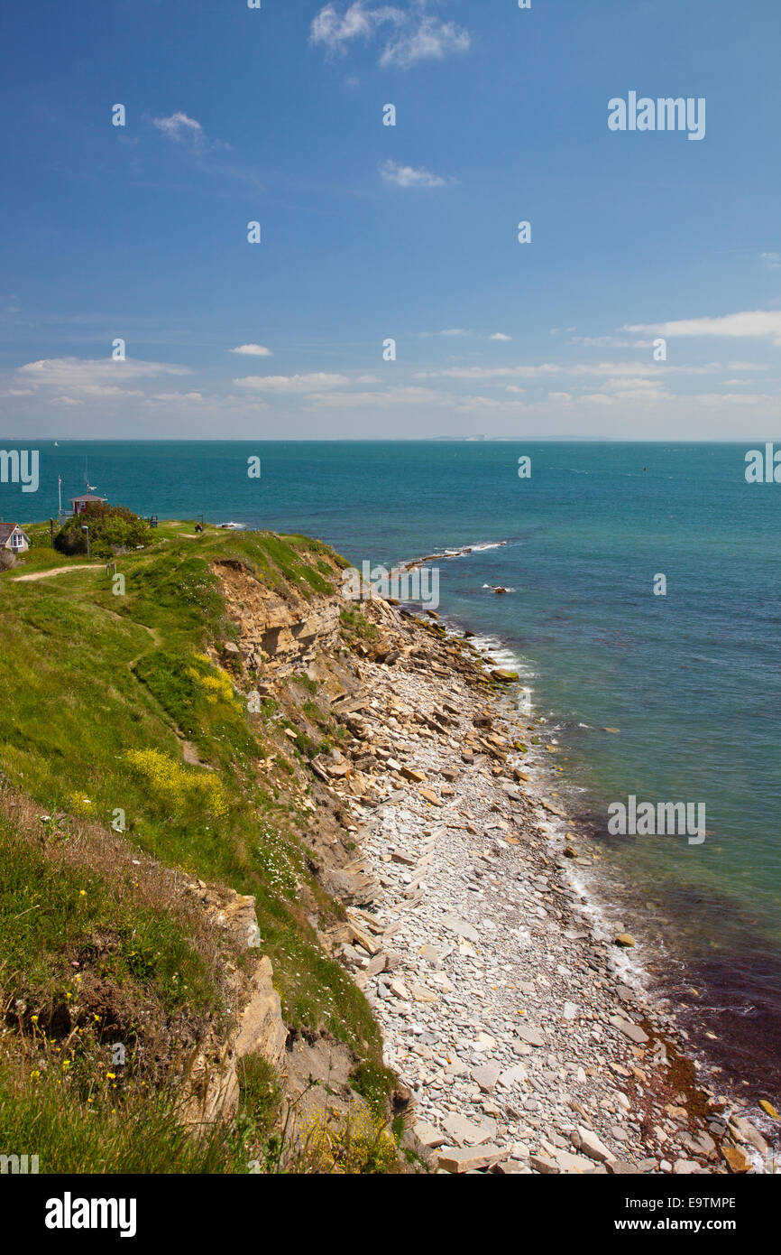 Peveril Point cliffs on the Jurassic Coast at Swanage Dorset England UK ...