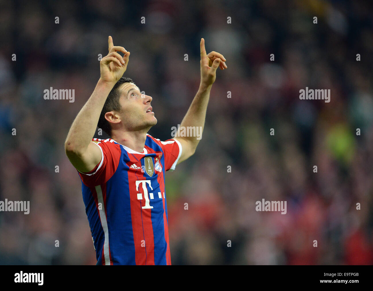 Munich, Germany. 01st Nov, 2014. Munich's scorer Robert Lewandowski ...