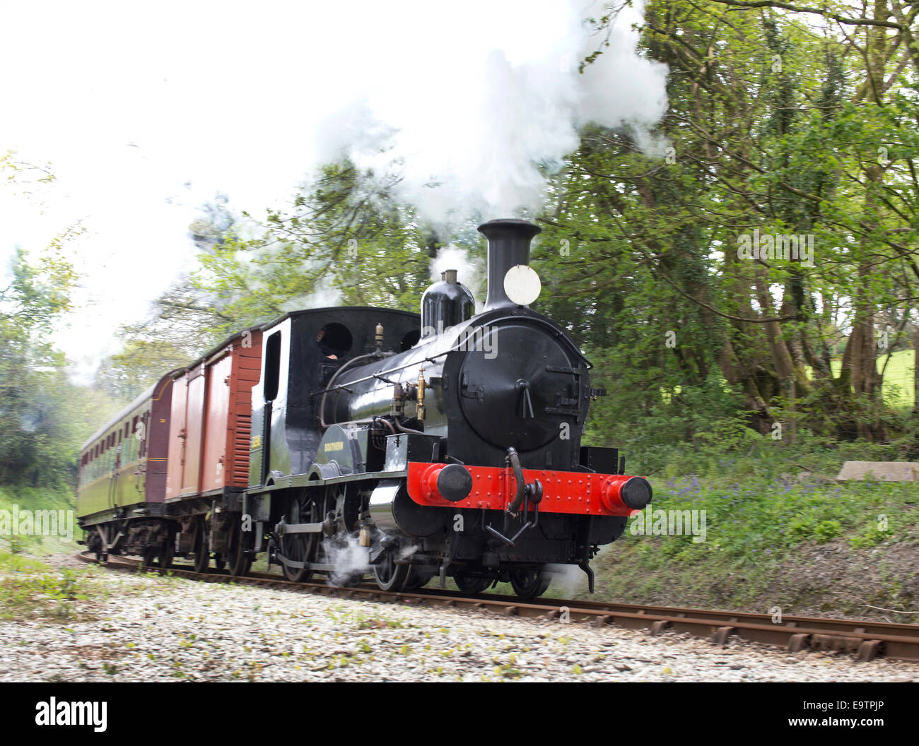 Preserved steam locomotive, 3298, a former LSWR Beattie class loco ...